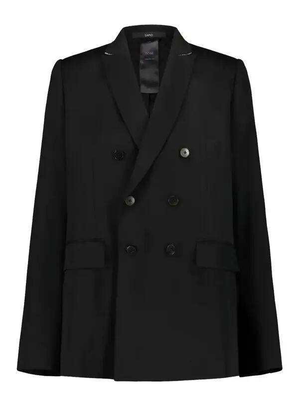 SAPIO N44l Double-breasted Blazer - Black