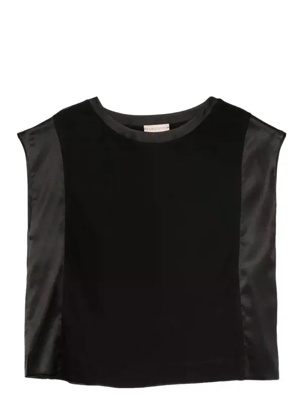 PUROTATTO Velvet Panel Top - Black