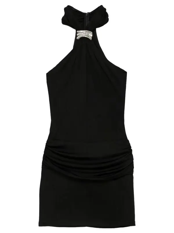 David Koma Embellished Gathered Dress - Black