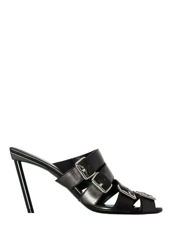 Balenciaga Strappy Buckled Mules - Black