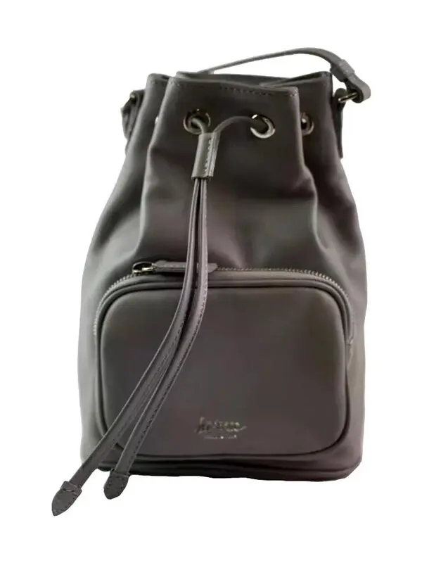 LA ROSE Leather Bucket Bag - Grey