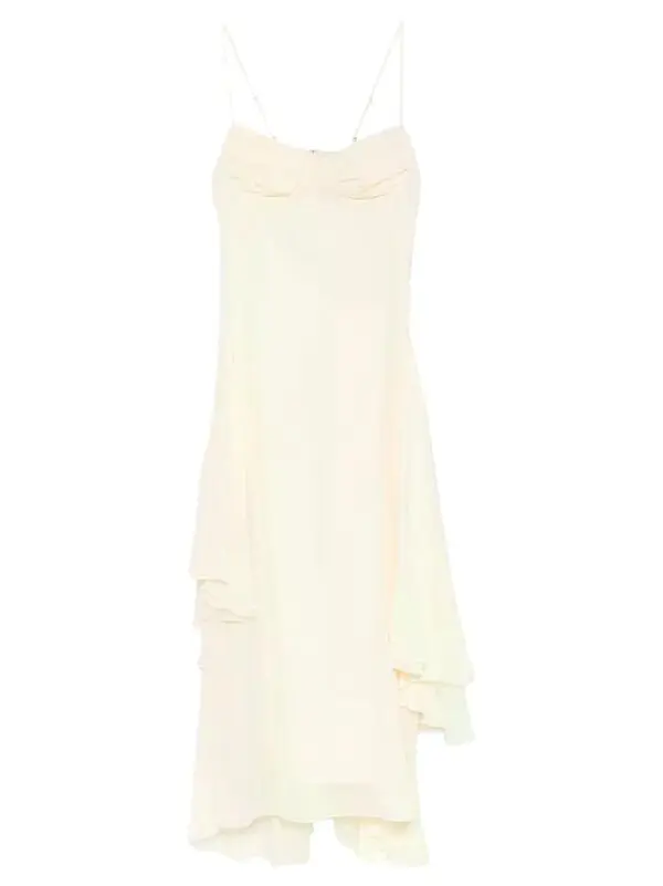 OCCLEUS Harvey Ruffled Midi Dress - Neutrals