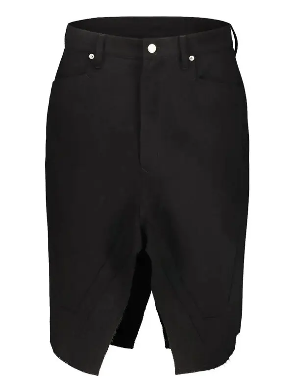 Rick Owens Slivered Wool Midi Skirt - Black