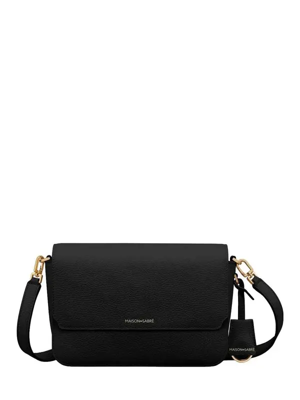 MAISON DE SABRE Leather Flap Bag - Black