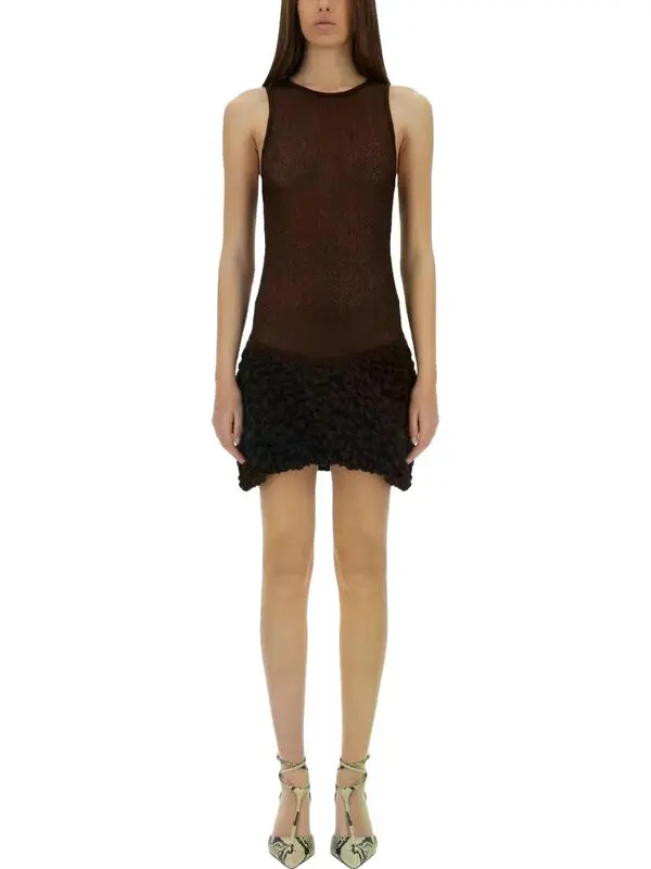 SELIA RICHWOOD Poncik Ruffled Mini Dress - Brown