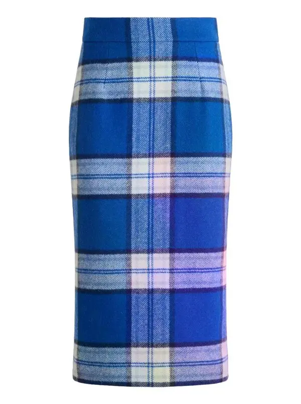 Bally Check-motif Midi Skirt - Blue