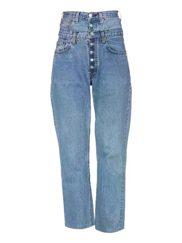 1/OFF Buttoned Denim Jeans - Blue