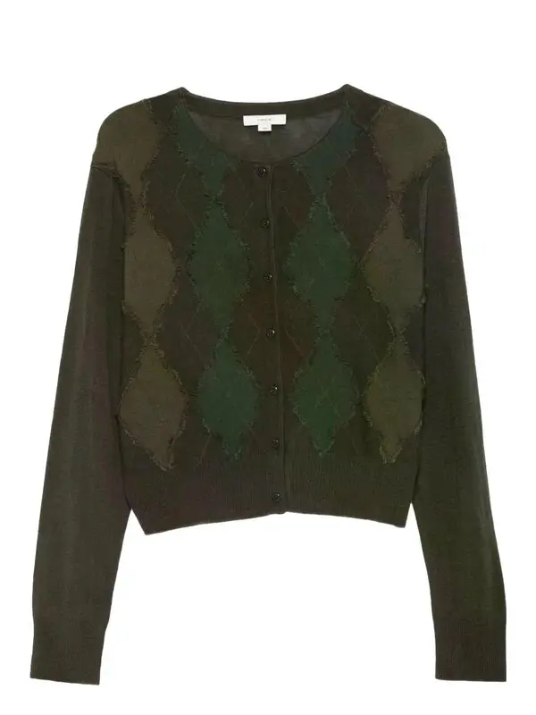Vince Argyle Button Knitwear - Green