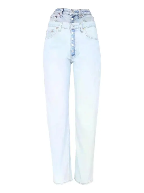 1/OFF Buttoned Denim Jeans - Blue