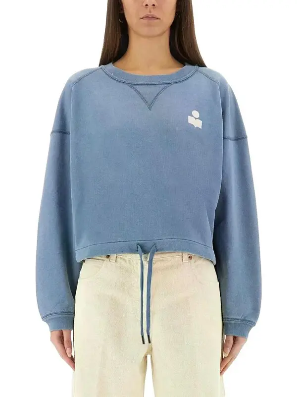MARANT ETOILE Drawstring-detail Sweatshirt - Blue