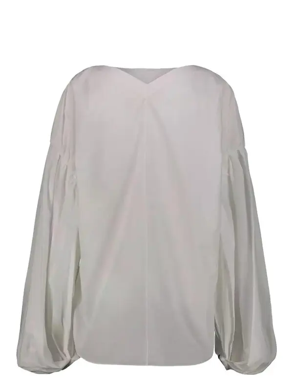 Khaite Quico Pleated-sleeves Blouse - White
