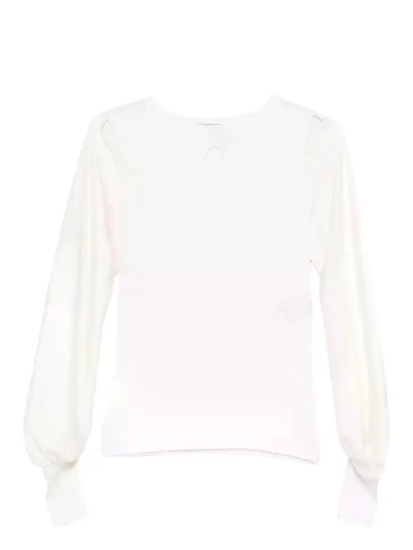 D.exterior Cut-out Knit Top - White