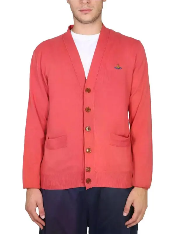 VIVIENNE WESTWOOD Patch-pocket Buttoned Cardigan - Red
