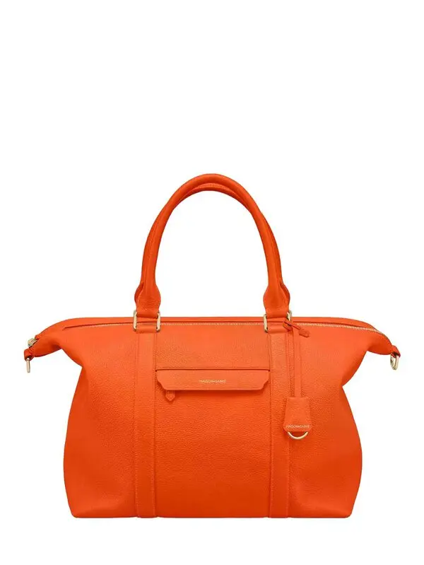 MAISON DE SABRE Large Leather Weekender Bag - Orange