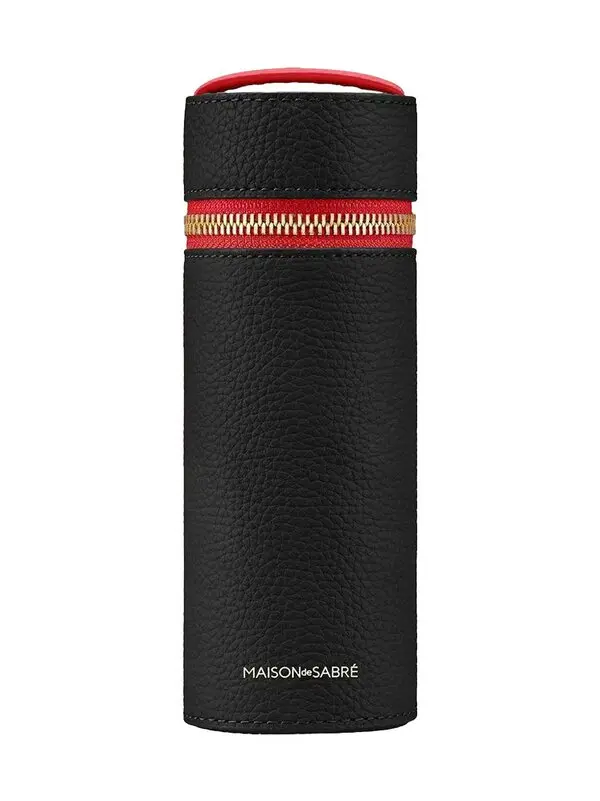 MAISON DE SABRE Leather Brush Case With Zip Closure - Black