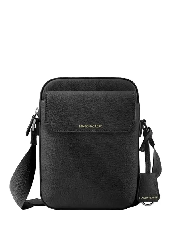 MAISON DE SABRE Flap Leather Messenger Bag - Black