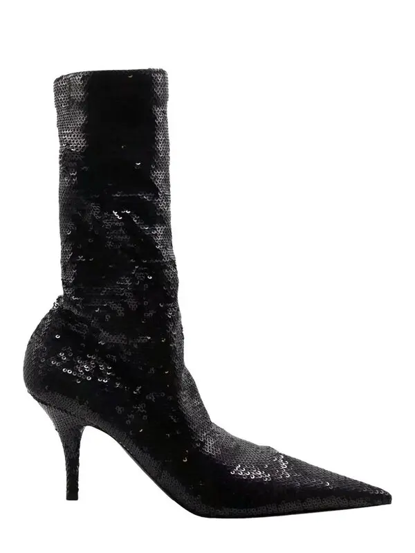 Balenciaga 80mm Knife Sequin-embellished Boots - Black