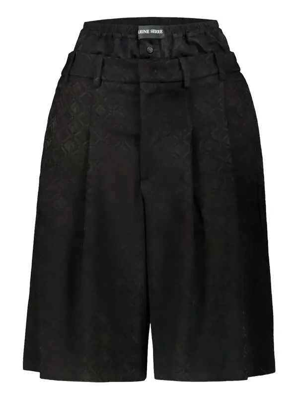 MARINE SERRE Moon Diamand Jacquard Shorts - Black
