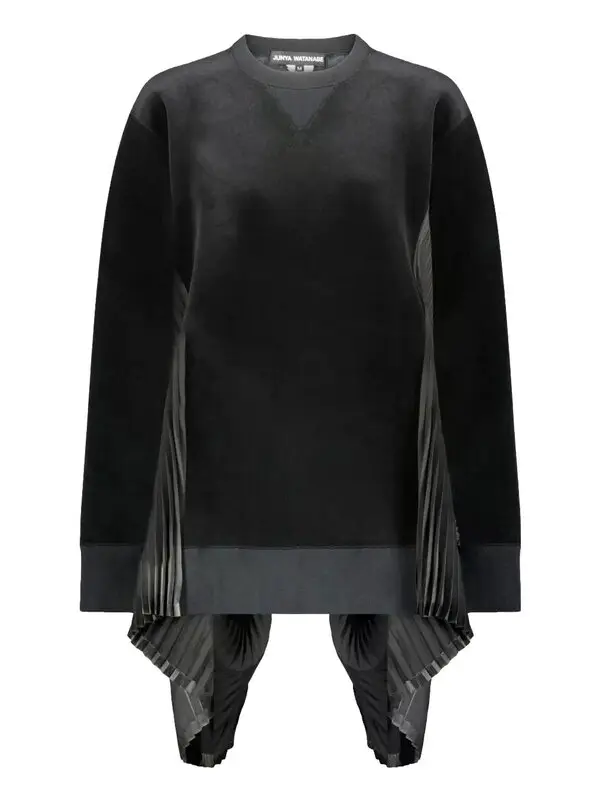 Junya Watanabe Pleated Velvet Sweatshirt - Black