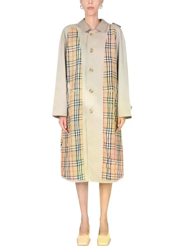 1/OFF Checked Pattern Coat - Neutrals