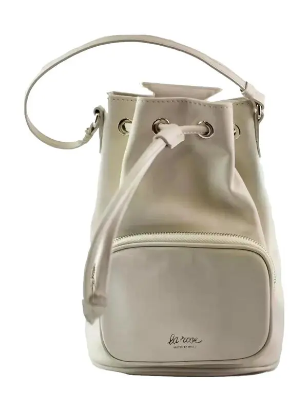 LA ROSE Leather Bucket Bag - Neutrals