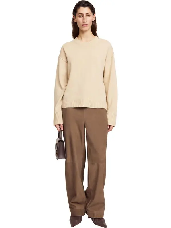 BY MALENE BIRGER Joanni Suede Trousers - Chocolate Chip