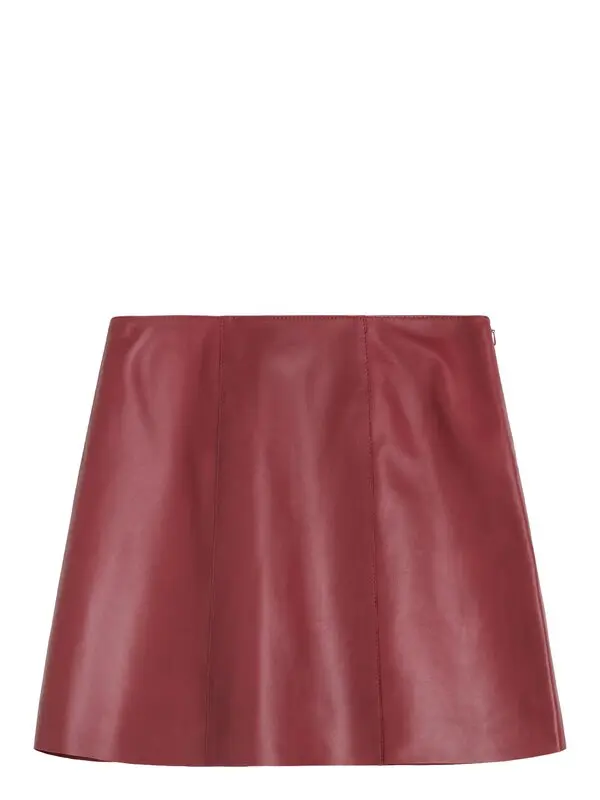 BY MALENE BIRGER Namia Mini Leather Skirt - Cabernet
