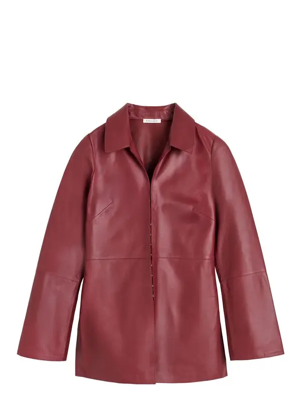 BY MALENE BIRGER Alleys Leather Shirt - Cabernet