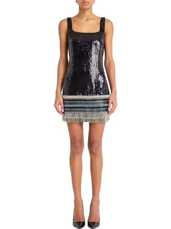Amanda Uprichard Augustine Sequin Minidress - Black Multi