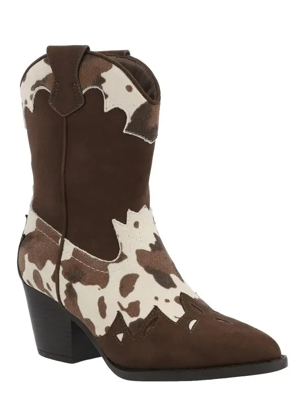 Mia Sonni Western Boots - Brown/off White