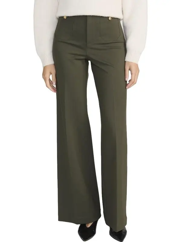 FRAME The Modernist Wide Leg Pants - Military Green