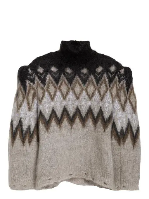 Acne Studios Fair Isle Mohair And Wool-blend Sweater - Multi Grey