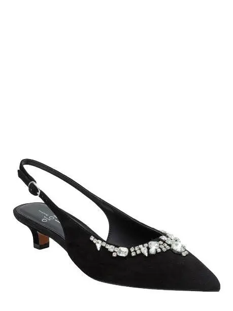 Linea Paolo Crystal Embellished Slingback Pumps - Black