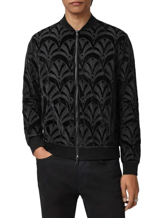 John Varvatos Embroidered Bomber Jacket - Black