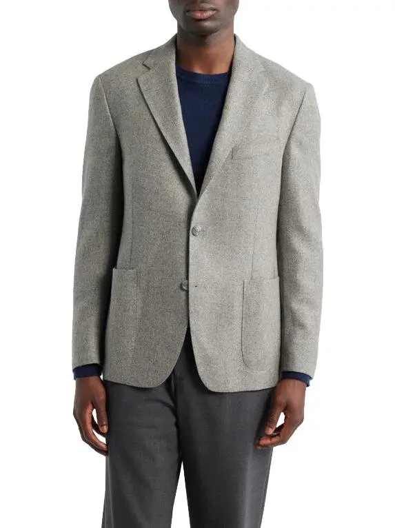 Vince Relaxed Fit Brushed Cashmere Sport Coat - Light Grey