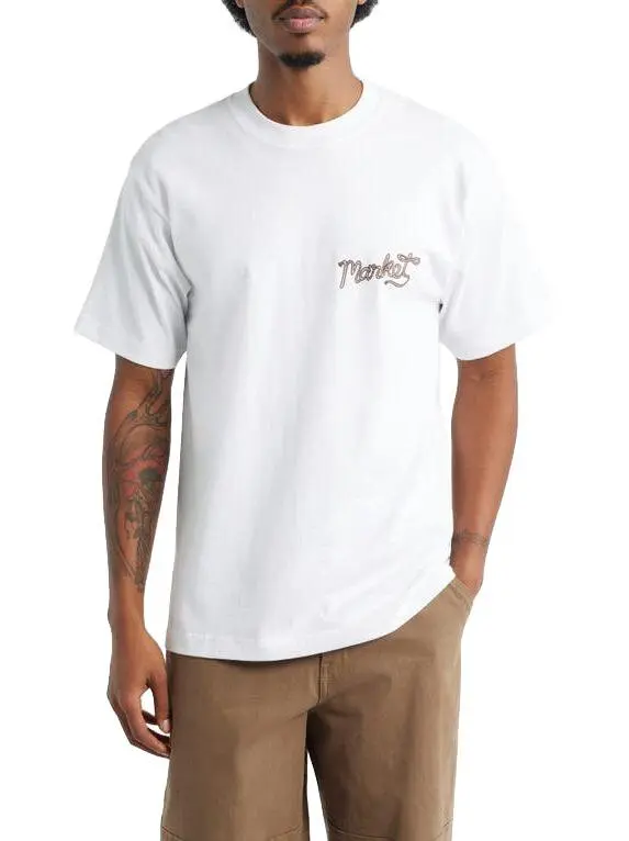 MARKET Lasso Lockup Cotton Graphic T-shirt - White
