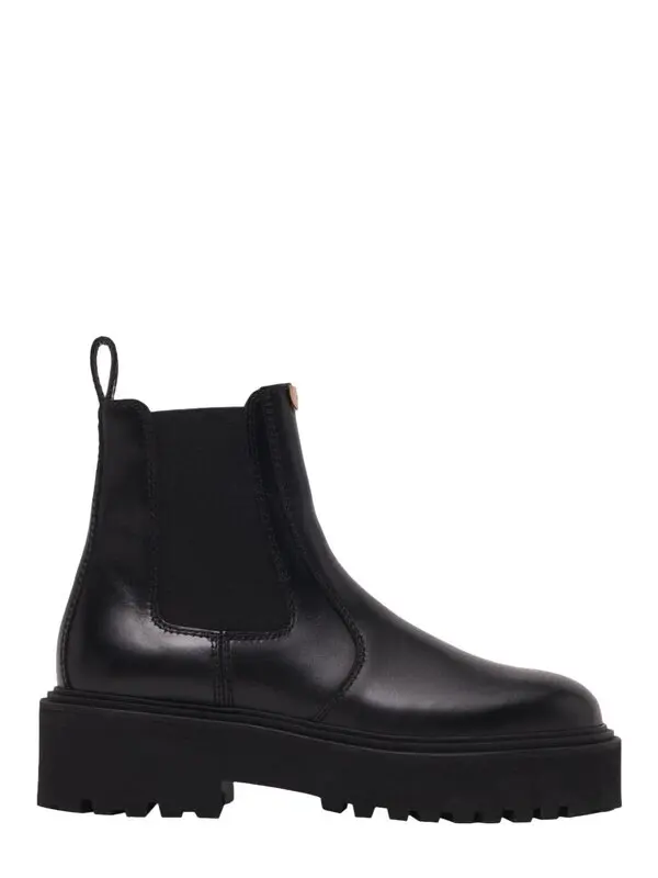 Maje Distressed Leather Chelsea Boots - Black