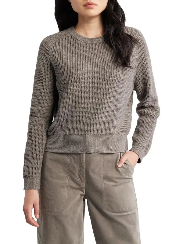 Eileen Fisher Organic Cotton & Recycled Cashmere Crewneck Sweater - Reed