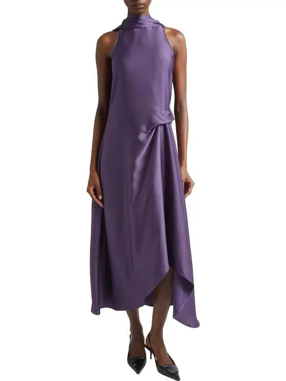REISS Michelle Satin Cocktail Dress - Purple