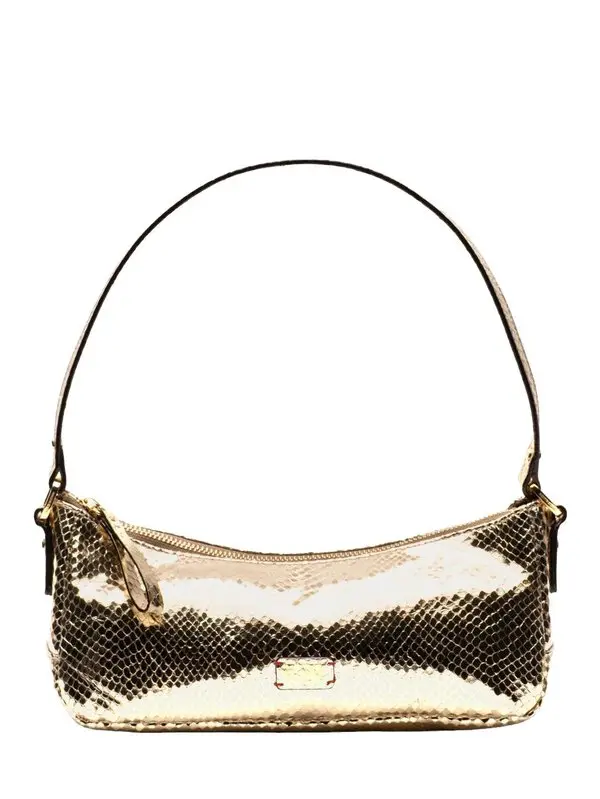 FRANCES VALENTINE Mia Snakeskin Embossed Shoulder Bag - Gold