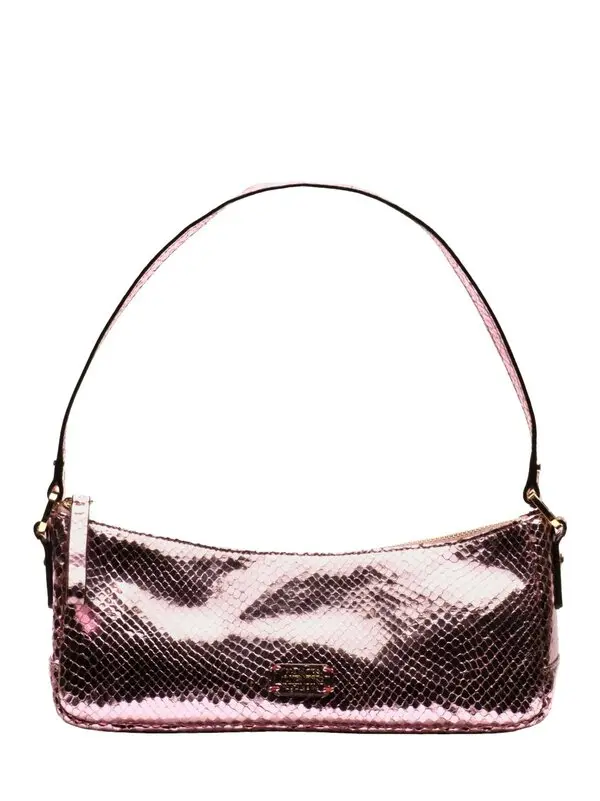 FRANCES VALENTINE Mia Snakeskin Embossed Shoulder Bag - Pink