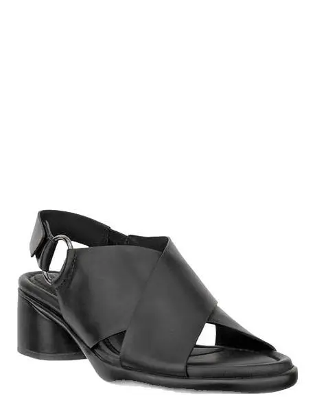 Ecco Cross Strap Slingback Sandal - Black