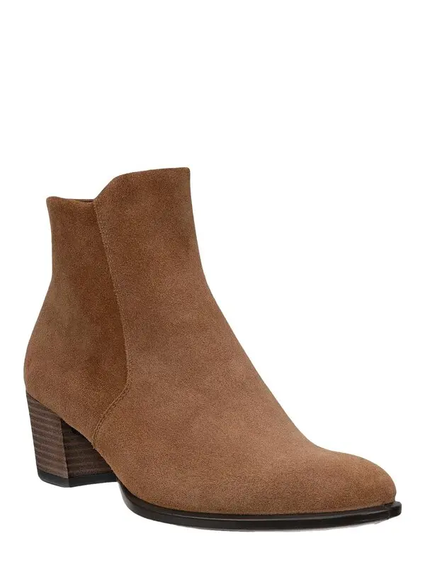Ecco Shape Stack Heel Bootie - Camel
