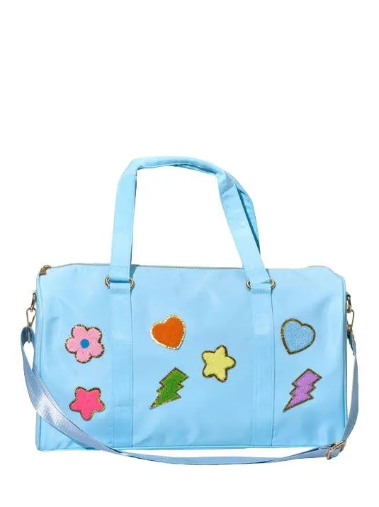 MALIBU SUGAR Duffle Bag With Patches - Light Blue