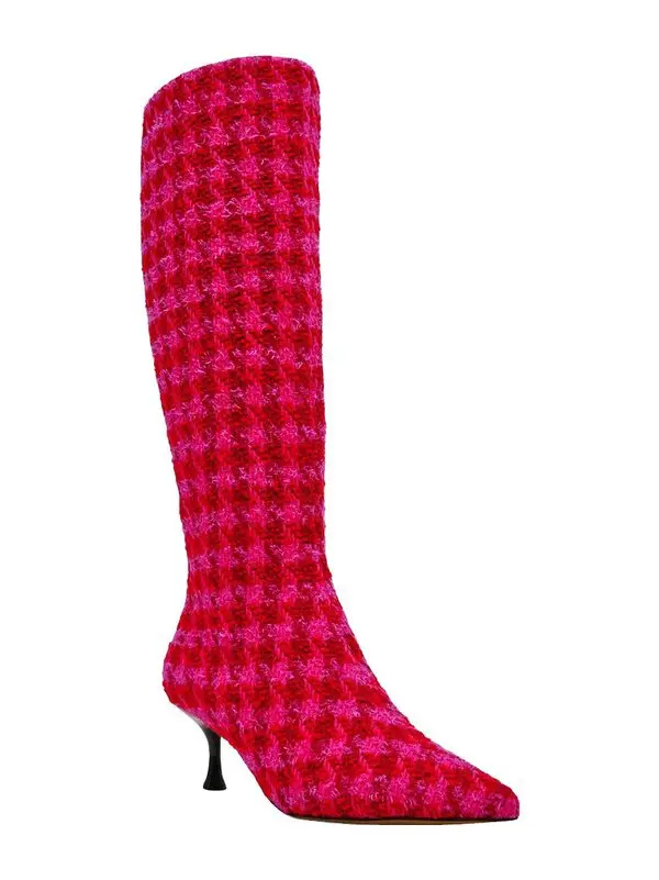 Betsey Johnson Maxxine Knee High Boots - Fuchsia Multi