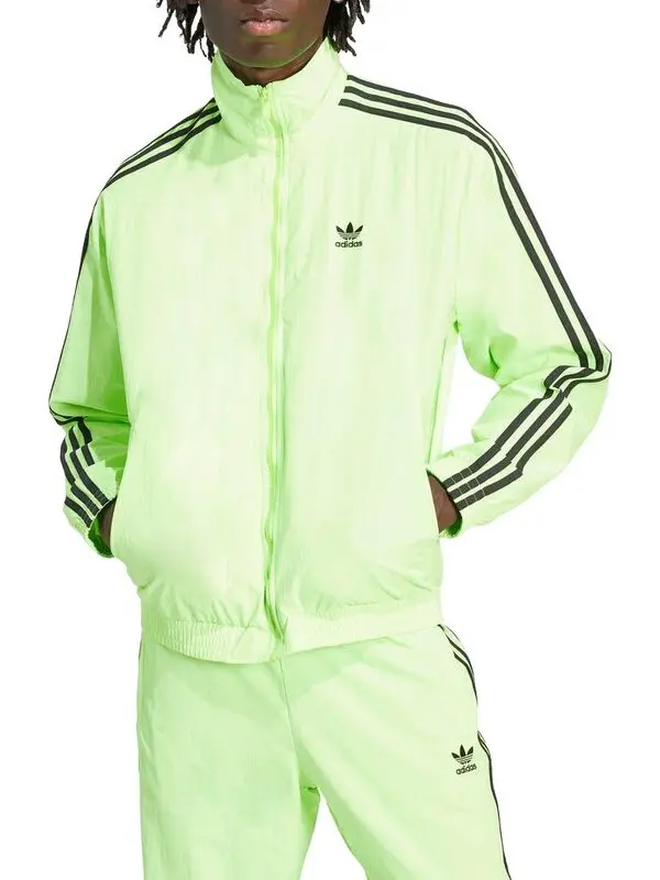 Adidas Firebird Recycled Polyester Track Jacket - Signal Green/black