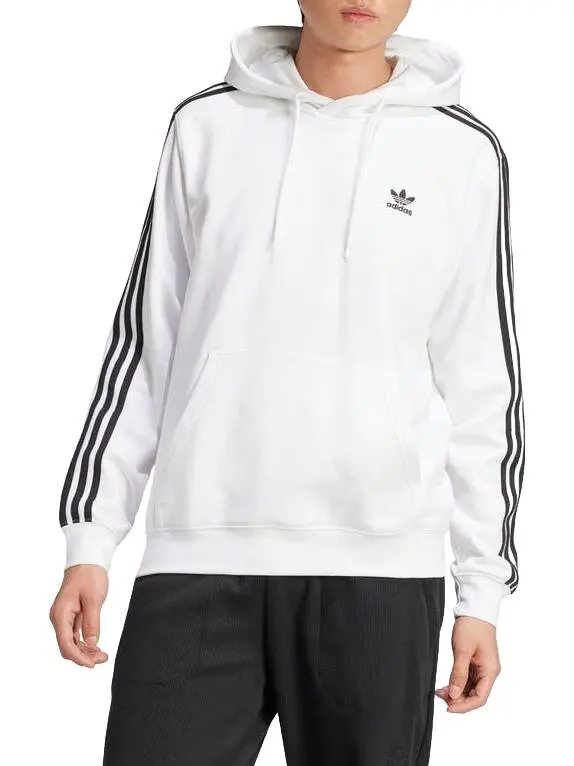 Adidas Adicolor 3-stripes Trefoil Logo Fleece Hoodie - White