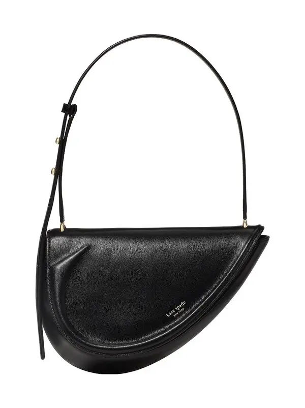 Kate Spade New York The Spade Fine Grain Leather Shoulder Bag - Black