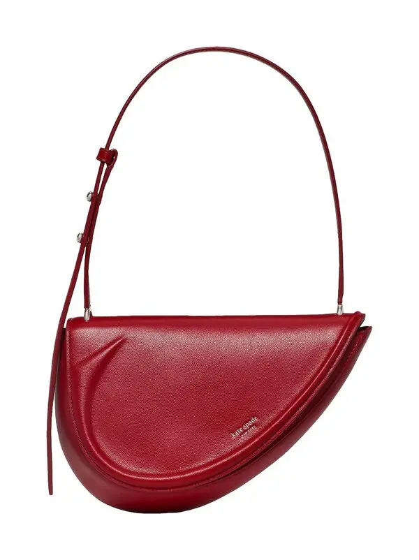Kate Spade New York The Spade Fine Grain Leather Shoulder Bag - Dark Scarlet