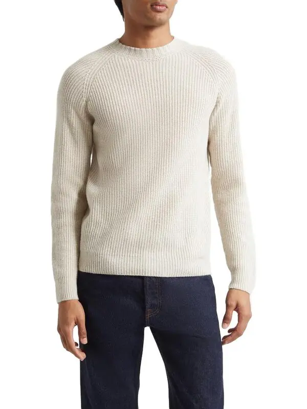 John Smedley Oxnard Cashmere & Extrafine Merino Wool Rib Sweater - Pampas